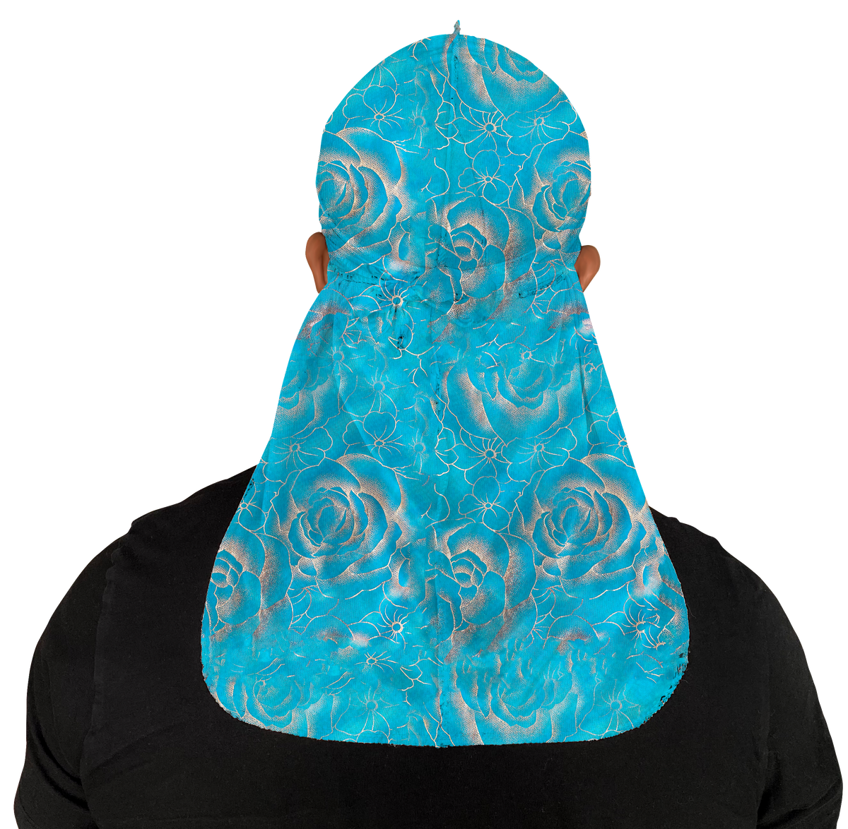 Blue & Silver Rose Print Silky Durag – Joorags