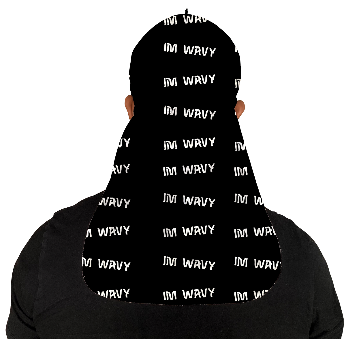 "Im Wavy" Black Silky Durag – Joorags