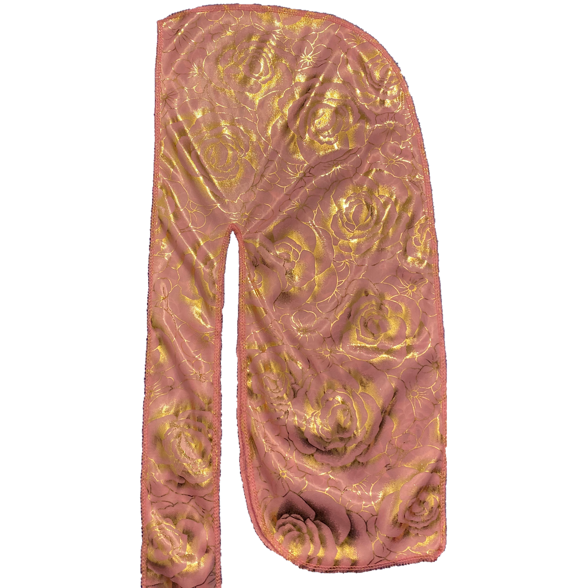 Pink & Gold Rose Print Silky Durag – Joorags